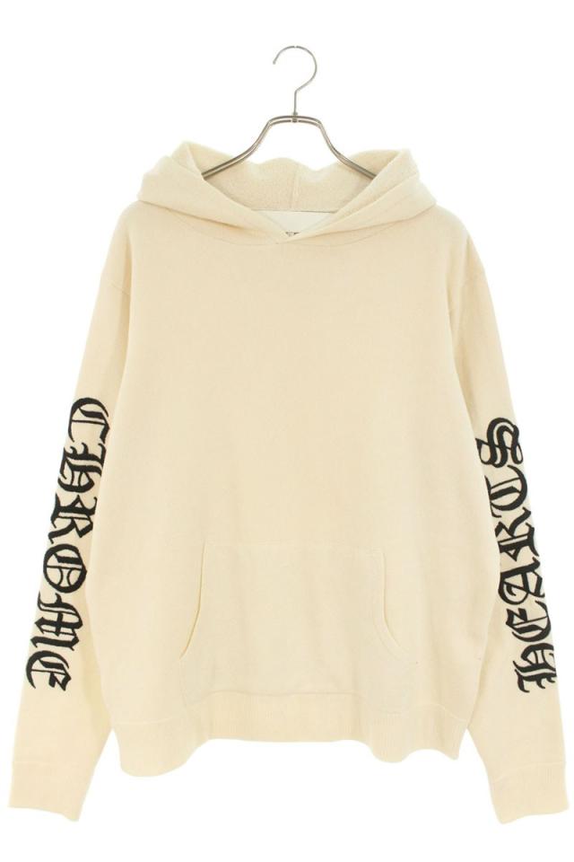 クロムハーツ サイズ:L U LIFE SENTENCE アームロゴ刺繍カシミアプルオーバーパーカー 中古 SJ02