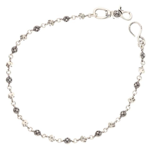 クロムハーツ サイズ:ロング DICE 1CRS BALL LONG-1 ロング1クリップダイスクロスボール シルバーウォレットチェーン 中古 SJ02