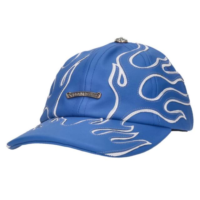 クロムハーツ スクロールラベル付きフレイムレザーキャップ 中古 SJ02
