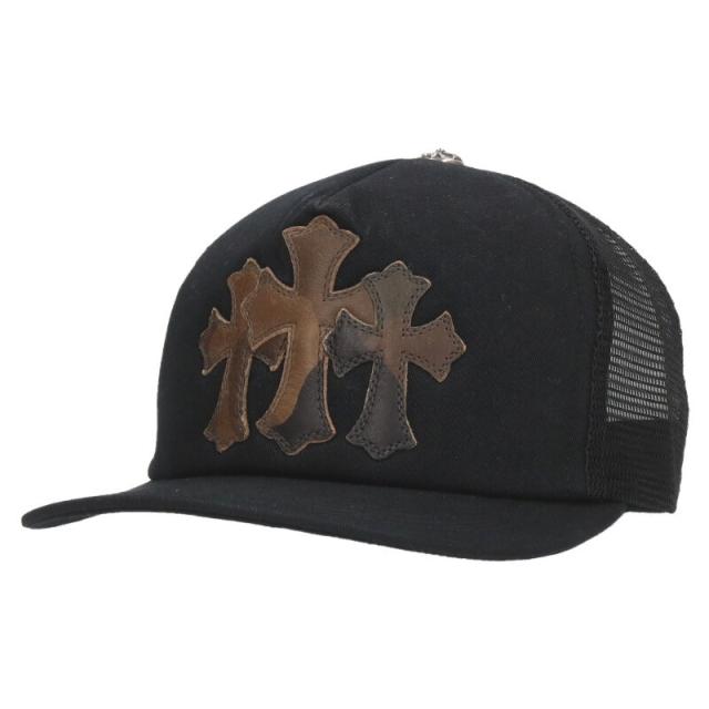 クロムハーツ サイズ:ONE SIZE TRUCKER CAP 3セメタリーカモフラレザーパッチメッシュ帽子 中古 GZ11