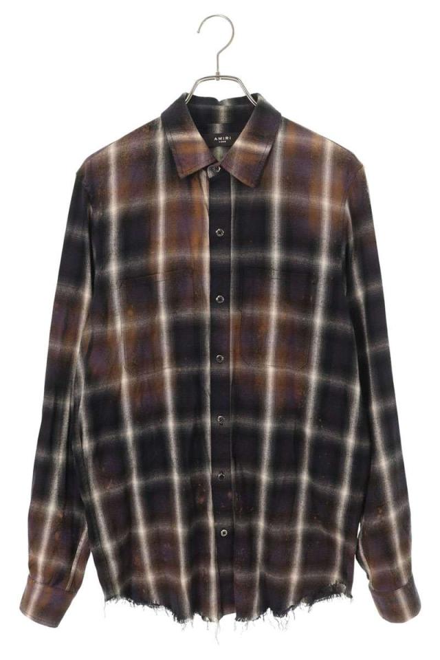 アミリ サイズ:XS カットオフチェック長袖シャツ 中古 FK04