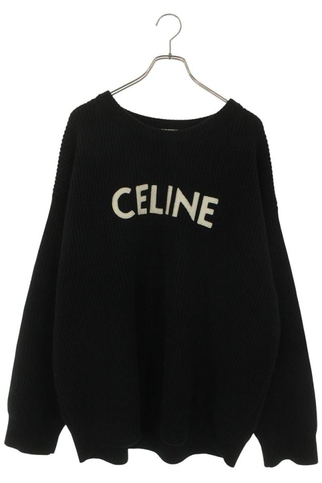 セリーヌ サイズ:XL  21AW  2A19R423P ロゴワッペンオーバーサイズニット 中古 SB01