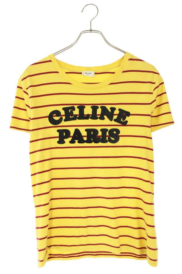 セリーヌ サイズ:S  2X309810I ロゴプリントボーダーTシャツ 中古 BS99
