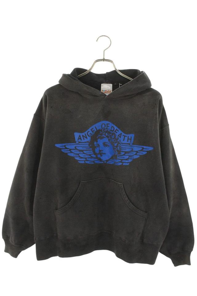 セントマイケル サイズ:L 25AW SM-HR1-0000-052 ANGELOFDEATHヴィンテージ加工プルオーバーパーカー 中古 OM10