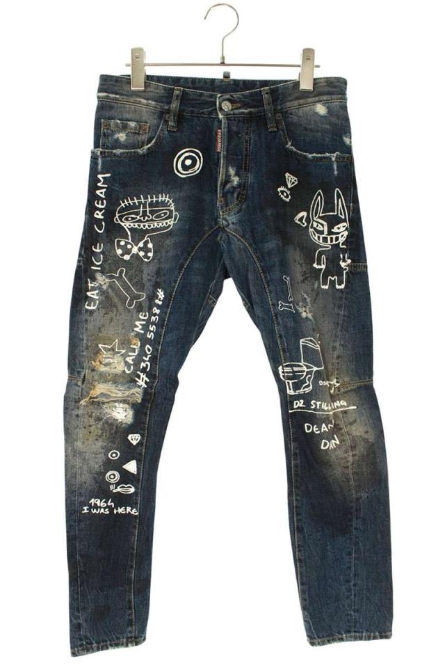 ディースクエアード サイズ:44 S71LA0926 ペイントダメージ加工デニムパンツ 中古 BS99