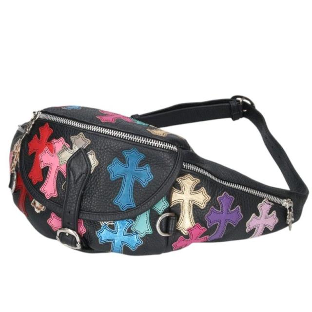 クロムハーツ #1 SNAT PACK MULTI スナットパック マルチクロスパッチレザーウエストバッグ 中古 OK15