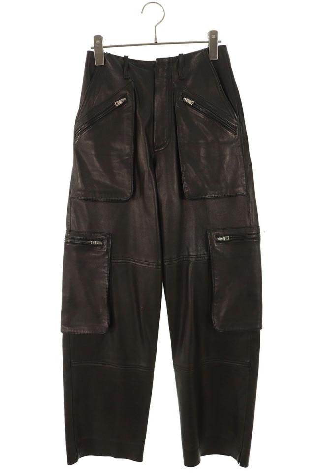 アミリ サイズ:36 レザー ワイドカーゴロングパンツ 中古 BS99