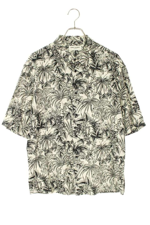 サンローランパリ サイズ:39  601070 Y2C23 総柄プリントビスコース半袖シャツ 中古 BS99