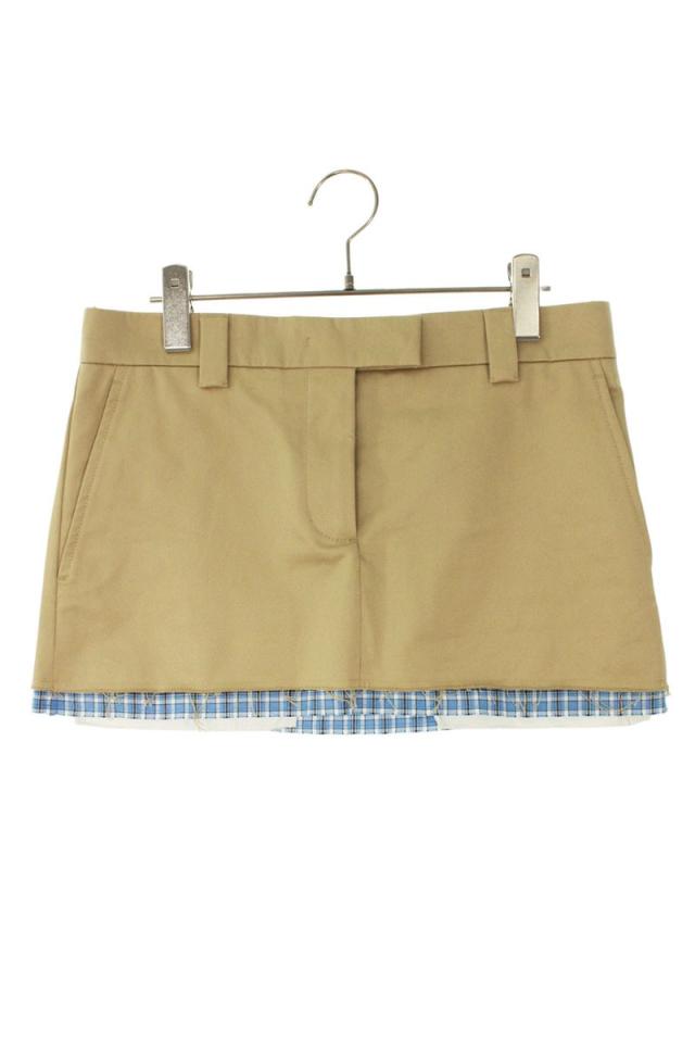 ミュウミュウ サイズ:36 25SS MG2383 ロゴパッチ チノ ミニスカート 中古 SB01