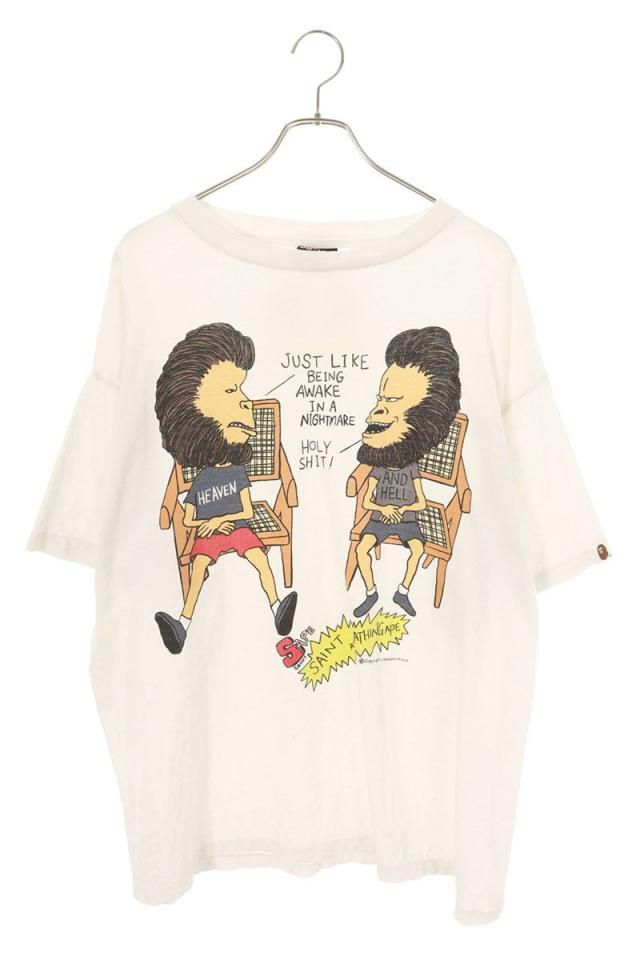 セントマイケル  アベイシングエイプ サイズ:XL  SM-S23-0000-110 ダブルネームプリントTシャツ 中古 BS99