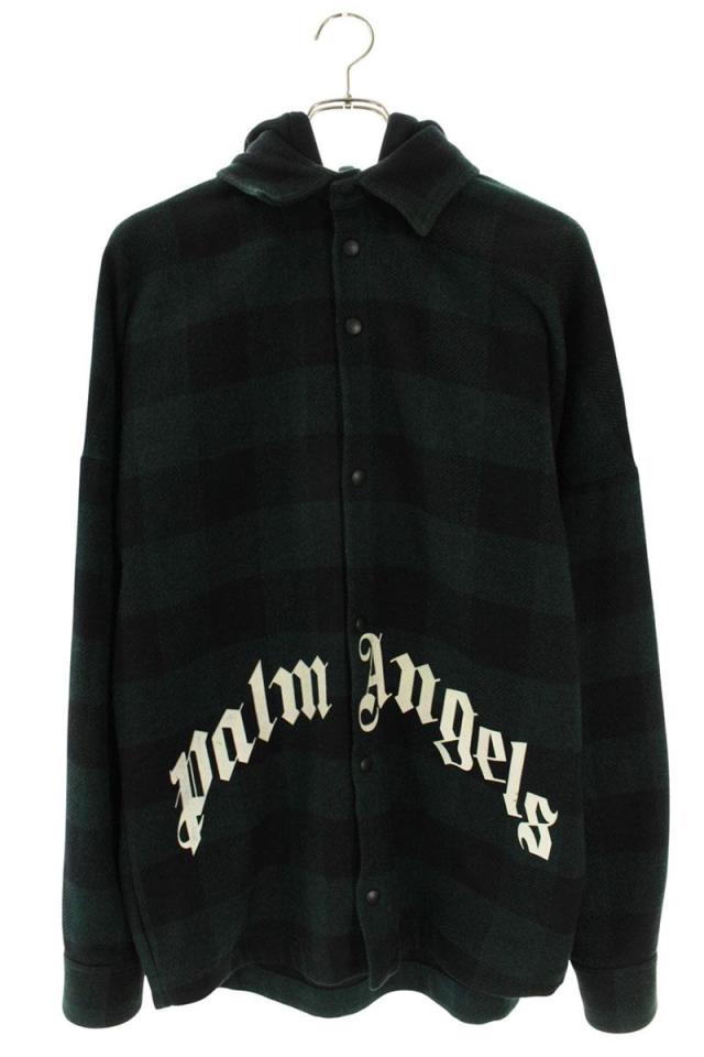 パームエンジェルス サイズ:S  PMGA042E20FAB001 チェックロゴフード付き長袖シャツ 中古 BS99