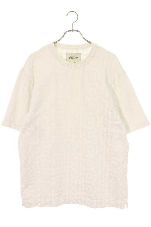 フェンディ  マークジェイコブス   FY1239 AOFL ロゴプリント総柄ダメージ加工Tシャツ 中古 BS99