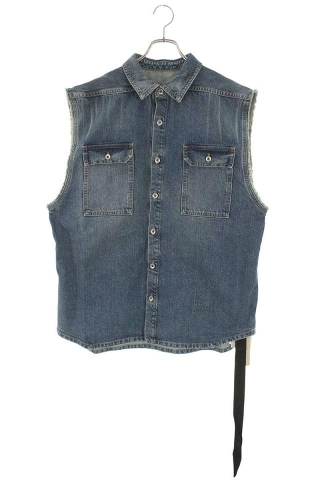 ダークシャドウ サイズ:S  DU01E3764 SL  JUMBO OUTERSHIRT ウォッシュ加工デニムベスト 中古 BS99