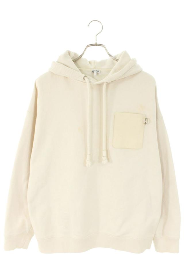 ロエベ サイズ:L  H526Y25X31 アナグラムレザーポケットプルオーバーパーカー 中古 SB01