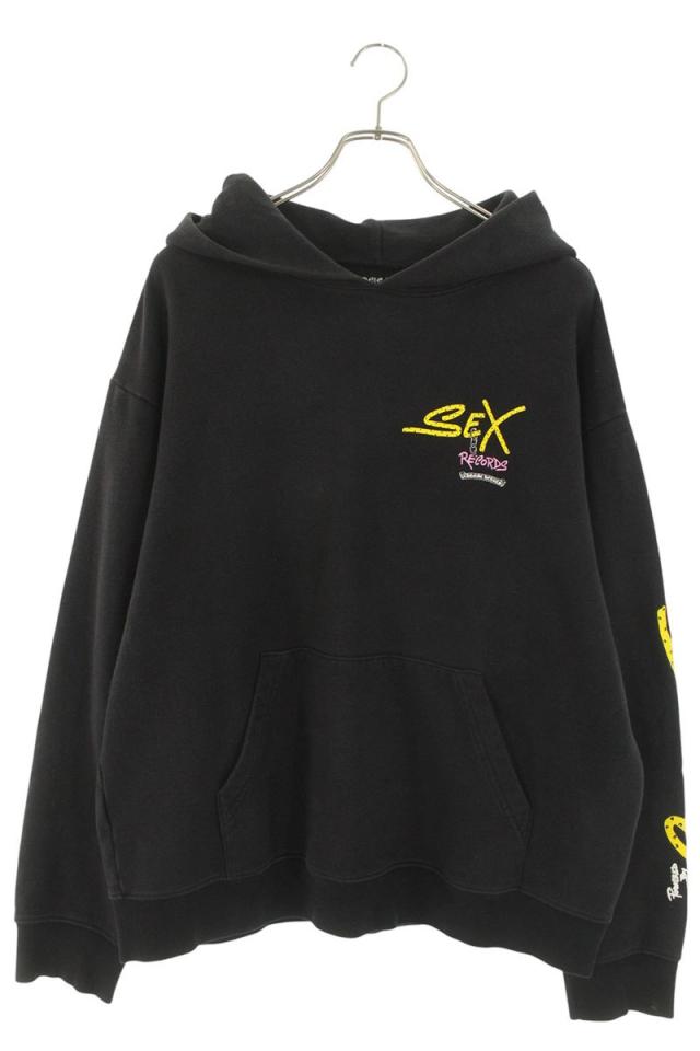 クロムハーツ サイズ:XL  PPO SEXRCD BLK HD PLVR MATTY BOY sex recordsプリントパーカー 中古 GZ11