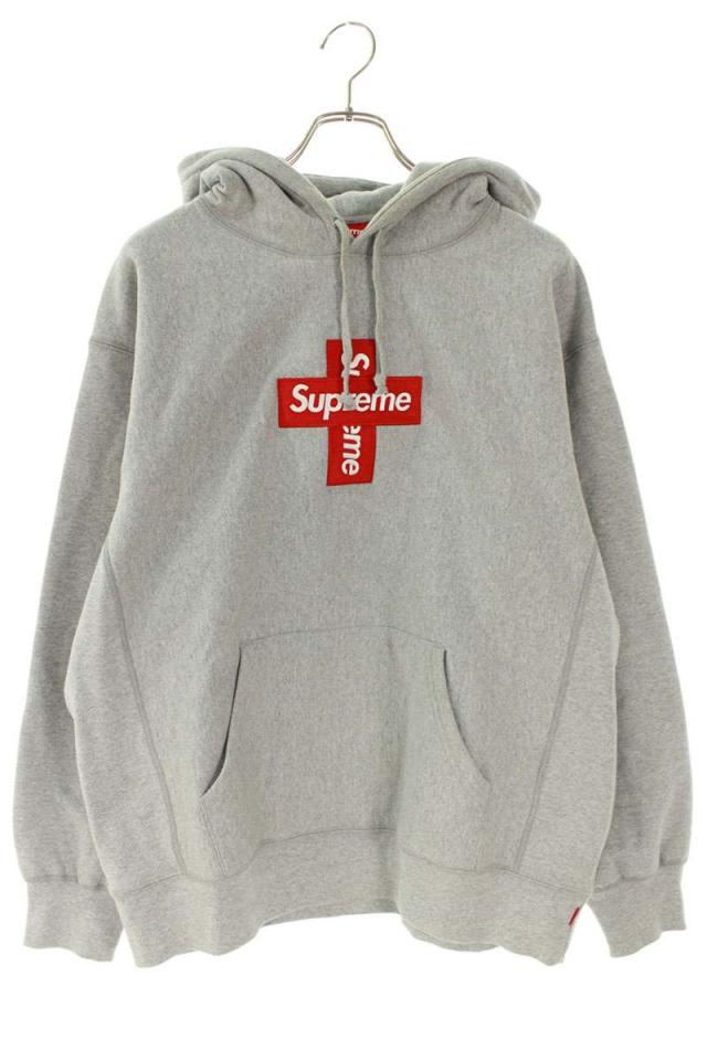 シュプリーム サイズ:L  20AW  Cross Box Logo Hooded Sweatshirt クロスボックスロゴフーデッドスウェットシャツパーカー 中古 OM10