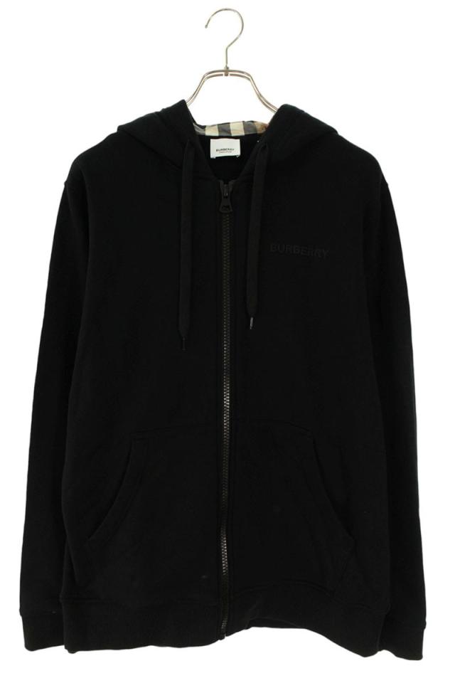 バーバリー サイズ:M  8084376 フードチェックジップアップパーカー 中古 OM10