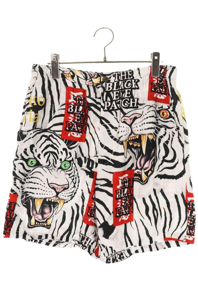 ワコマリア サイズ:M  22SS  HAWAIIAN SHORTS タイガーモチーフレーヨンハーフパンツ 中古 BS99