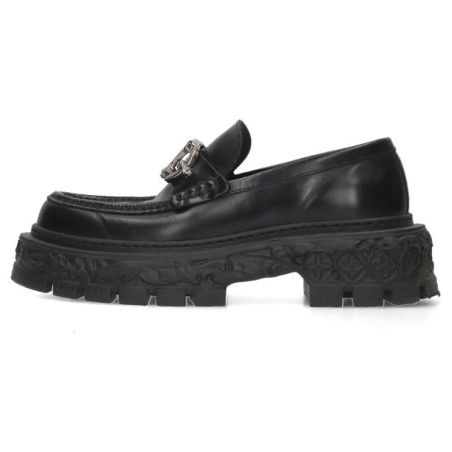 ルイヴィトン サイズ:7.5  LVバロック・ライン LVロゴローファーシューズ 中古 FK04