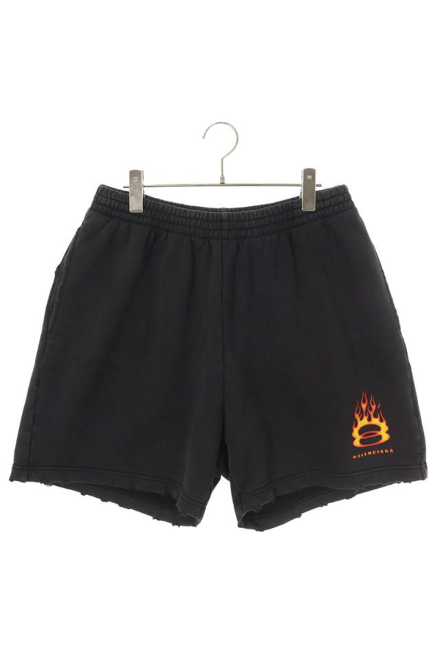 バレンシアガ サイズ:M  676137 TQVW9 デストロイ加工スウェットハーフパンツ 中古 SB01