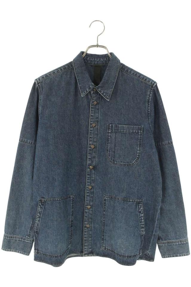 クロムハーツ サイズ:M  LAST BITE クロスボールボタンデニム長袖シャツ 中古 SJ02