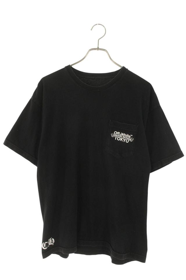 クロムハーツ  オフホワイト サイズ:L  TOKYO Limited Scroll Logo Tee 東京限定スクロールロゴTシャツ 中古 FK04