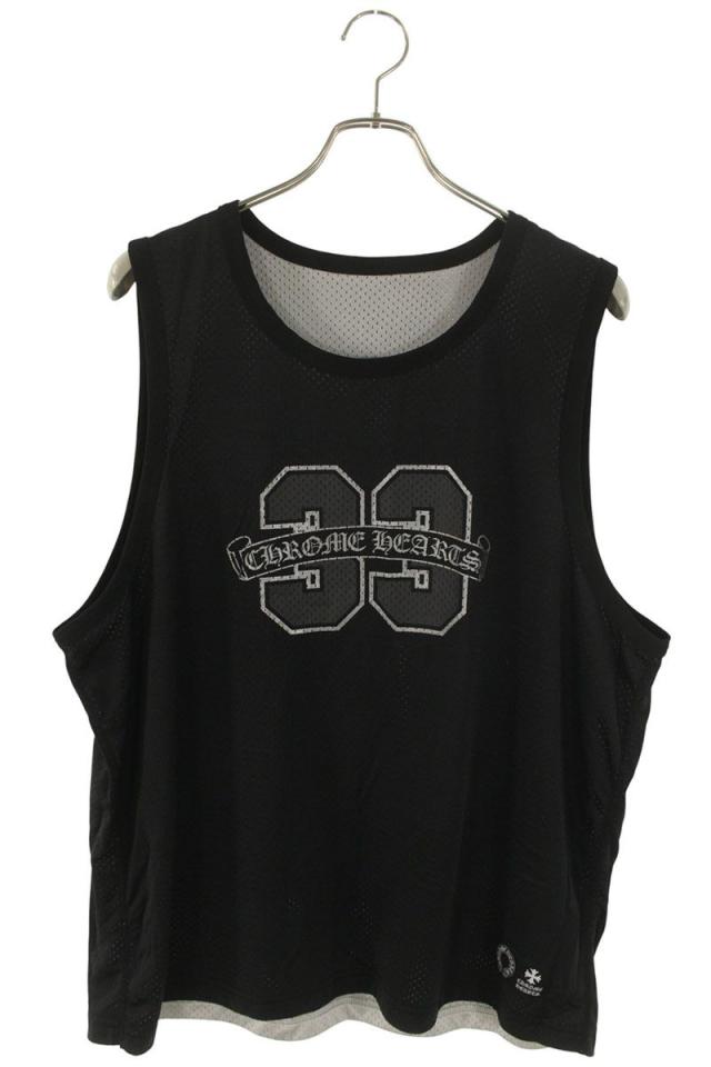 クロムハーツ サイズ:L  MESH WARM UP JERSEY リバーシブルCHロゴプリントメッシュタンクトップ 中古 FK04