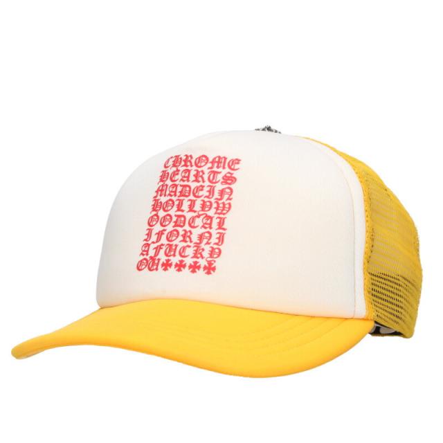 クロムハーツ サイズ:ONE SIZE  TRUCKER CAP トラッカーキャップ 英字プリントクロスボール付メッシュ帽子 中古 SS07