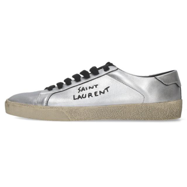 サンローランパリ サイズ:42  587244 ロゴ刺繍ローカットスニーカー 中古 BS99