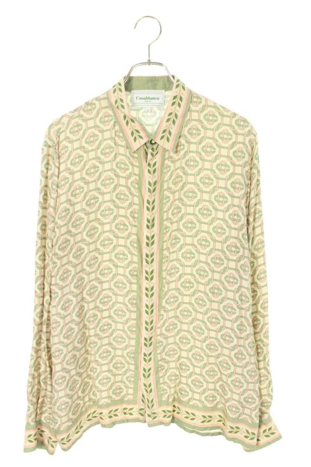 カサブランカ サイズ:M  MF20-SH-001 総柄シルク長袖シャツ 中古 BS99