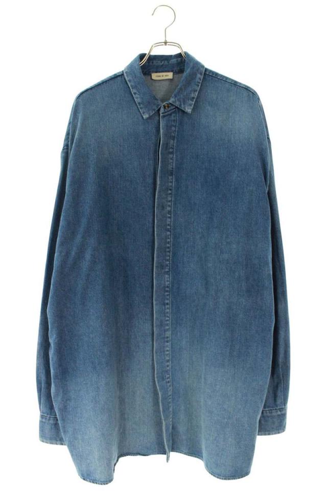 フィアオブゴッド サイズ:L デニムオーバーサイズ長袖シャツ 中古 BS99
