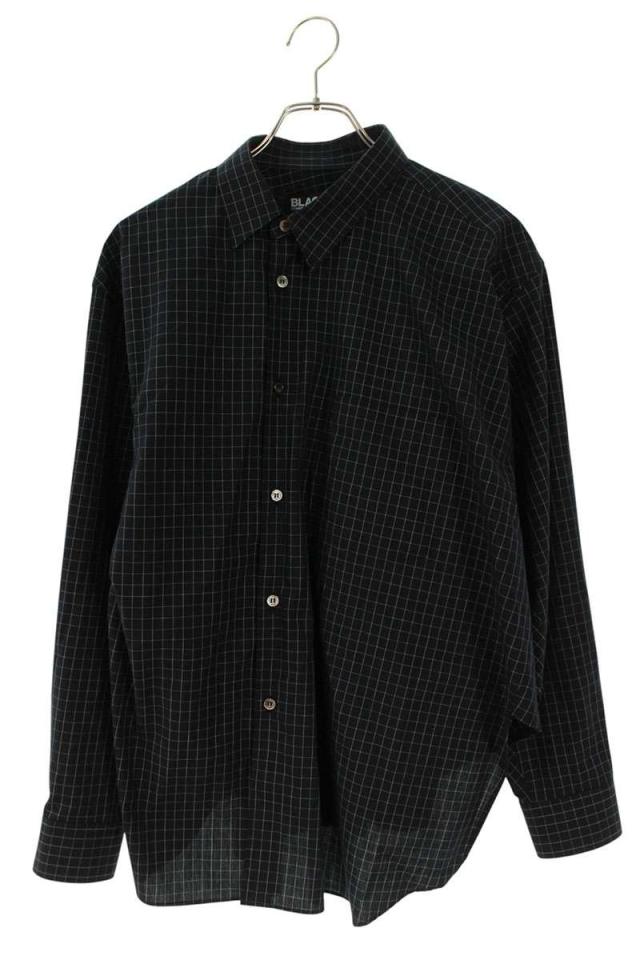 ブラックコムデギャルソン サイズ:S  1O-B011 チェック変形長袖シャツ 中古 BS99
