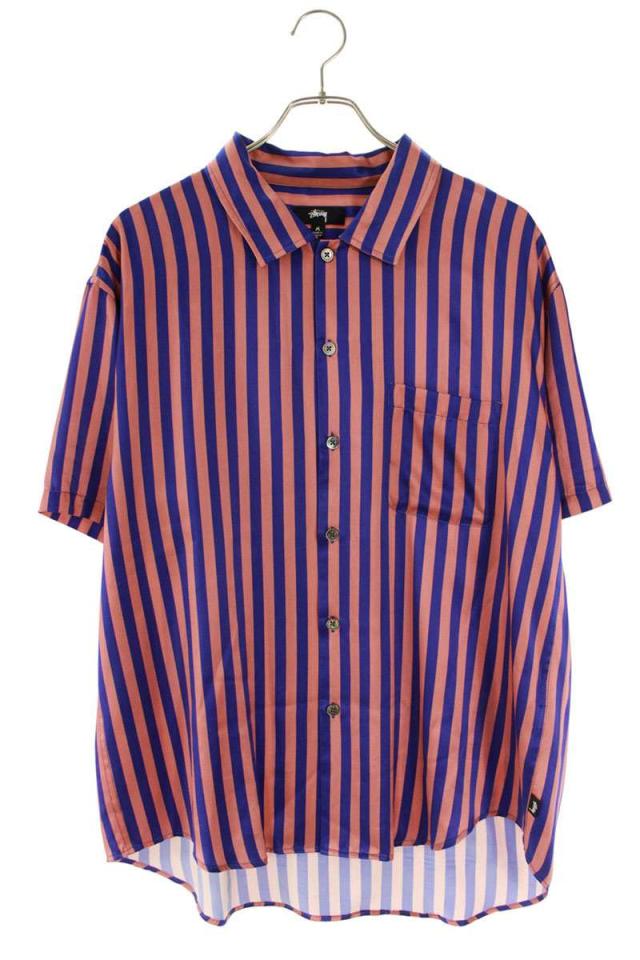 ステューシー サイズ:M  1110233 ストライプシルク半袖シャツ 中古 BS99