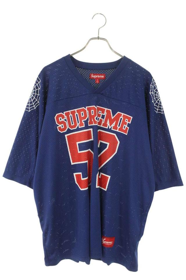 シュプリーム サイズ:XL  24SS  Spiderweb Football Jersey スパイダーウェブフットボールメッシュTシャツ 中古 SB01