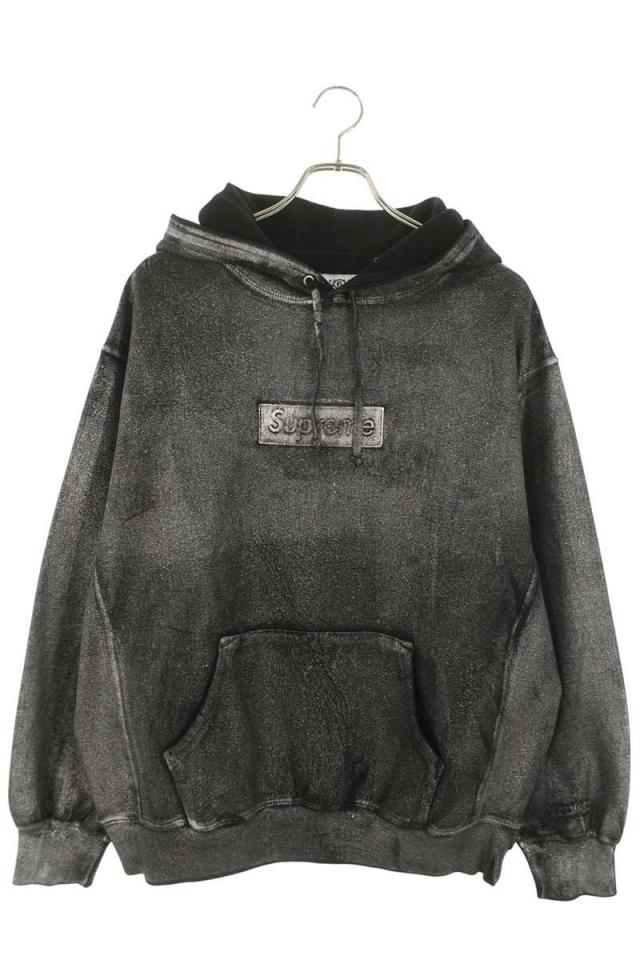 シュプリーム  エムエムシックス サイズ:M  24SS  Foil Box Logo Hooded Sweatshirt ペイントプリントボックスロゴプルオーバーパーカー 中古 SB01