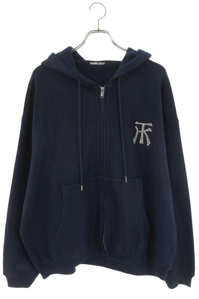 アンブッシュ サイズ:L  12115686 WAX TK SWEAT ZIP UP HOOD ラインストーンワックスジップアップパーカー 中古 BS99
