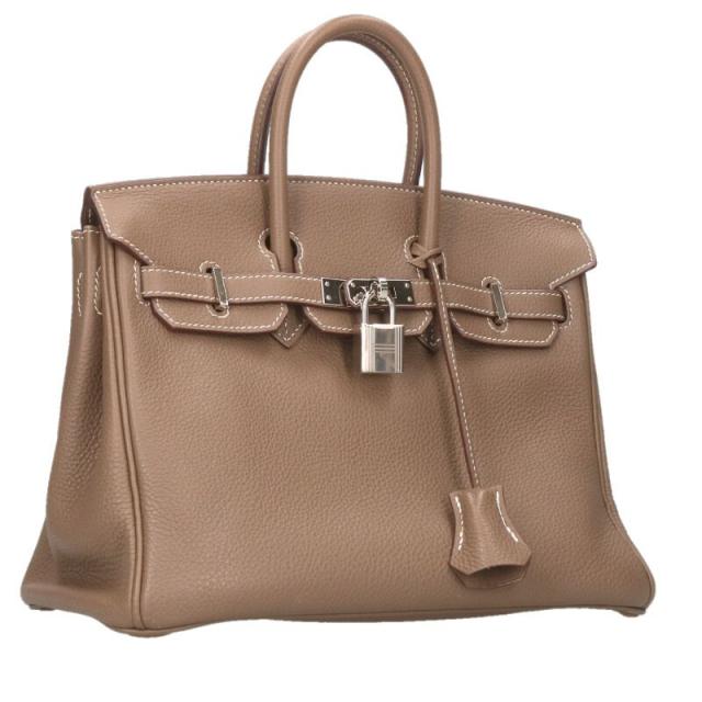 エルメス サイズ:25  バーキン25 Z刻印 SV金具 エトゥープ トゴハンドバッグ 中古 SS13