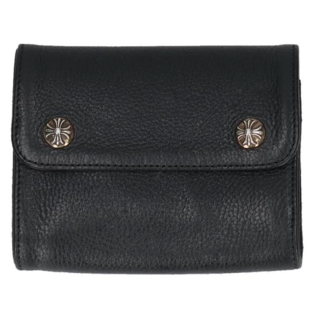 クロムハーツ   WAVE MINI ウェーブミニ クロスボールボタンレザー財布 中古 SJ02