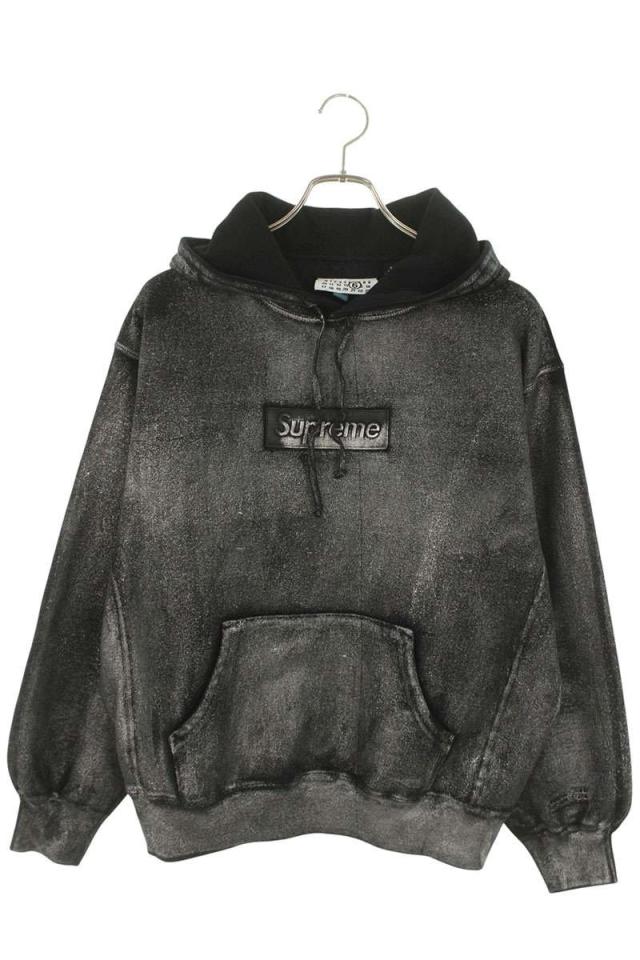 シュプリーム  エムエムシックス サイズ:S  24SS  Foil Box Logo Hooded Sweatshirt ペイントプリントボックスロゴプルオーバーパーカー 中古 OM10