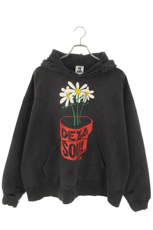 セントマイケル サイズ:XL 25AW SM-HR1-0000-C19 DE LA SOUL HOODIE ヴィンテージ加工プルオーバーパーカー 中古 SJ02