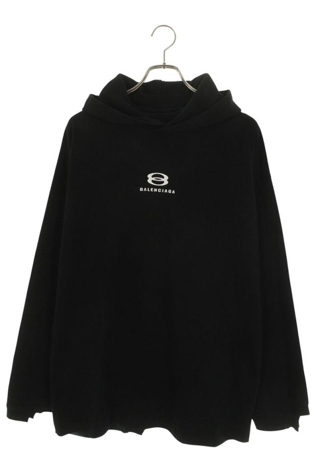 バレンシアガ サイズ:1  768067 TPVG9 ロゴエンブロイダリーパーカー 中古 SB01