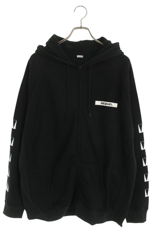 シークエル サイズ:XL  24SS  WE-24SS-HD-03 WEEKENDロゴプリントジップパーカー 中古 BS99