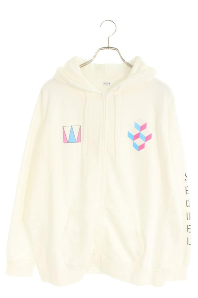 シークエル サイズ:L  24SS  WE-24SS-HD-02 WEEKENDロゴプリントジップパーカー 中古 BS99