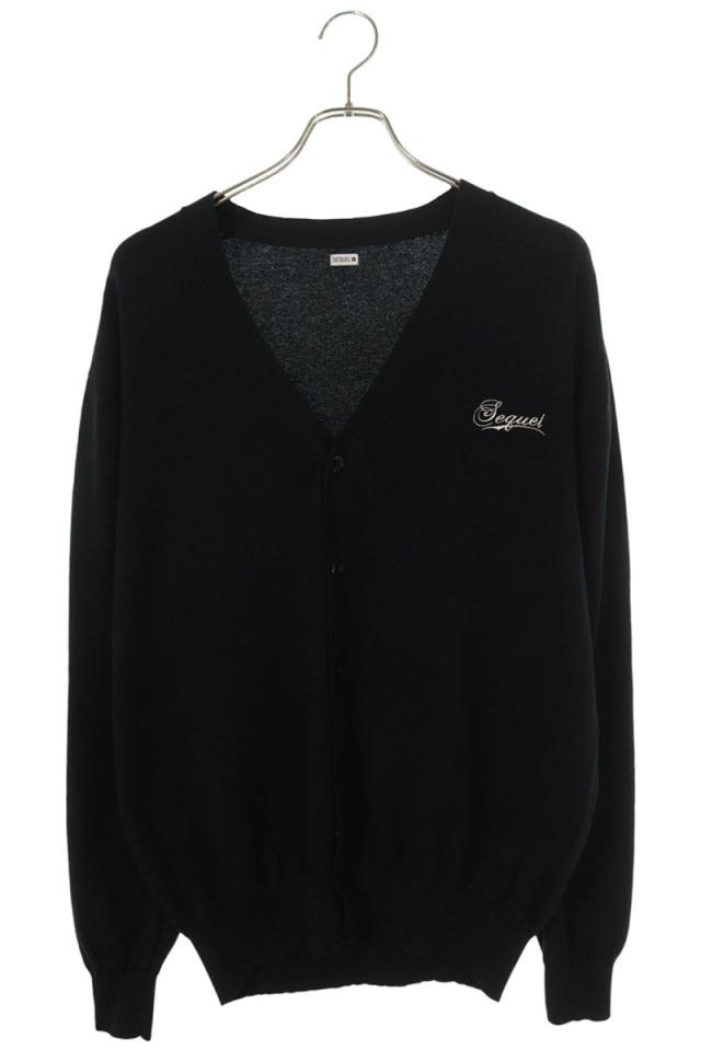 シークエル サイズ:L ロゴ刺繍ニットカーディガン 中古 BS99
