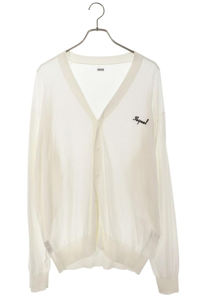 シークエル サイズ:L ロゴ刺繍ニットカーディガン 中古 BS99
