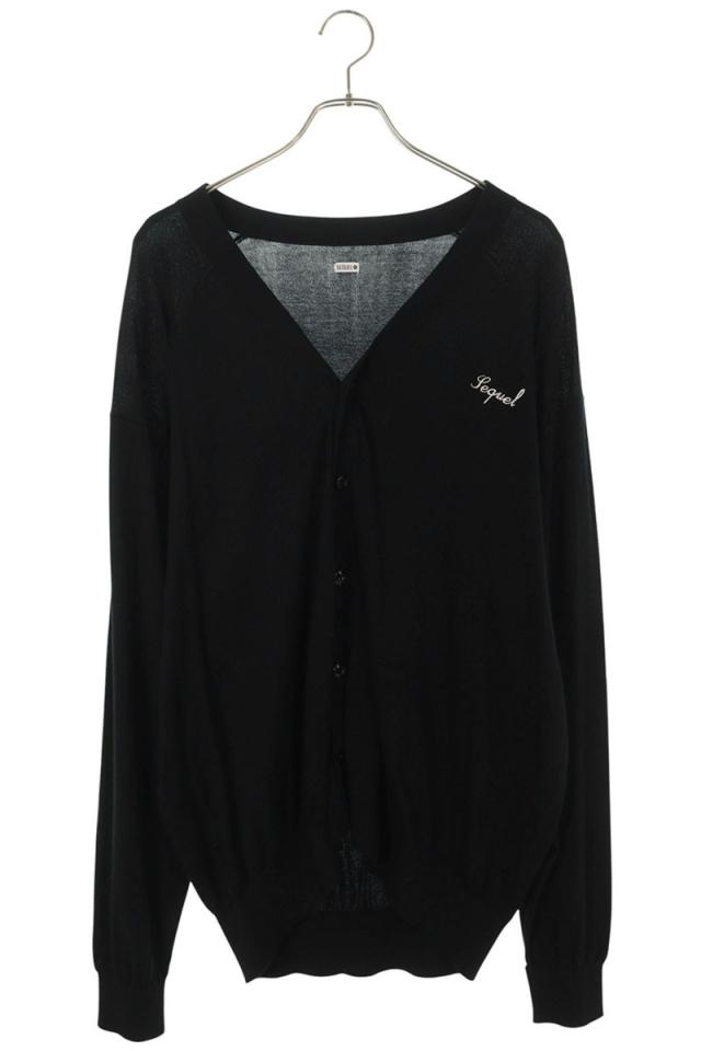 シークエル サイズ:L ロゴ刺繍ニットカーディガン 中古 BS99