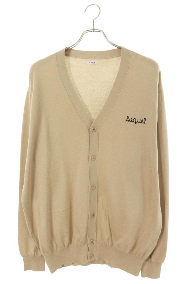 シークエル サイズ:L ロゴ刺繍カーディガン 中古 BS99