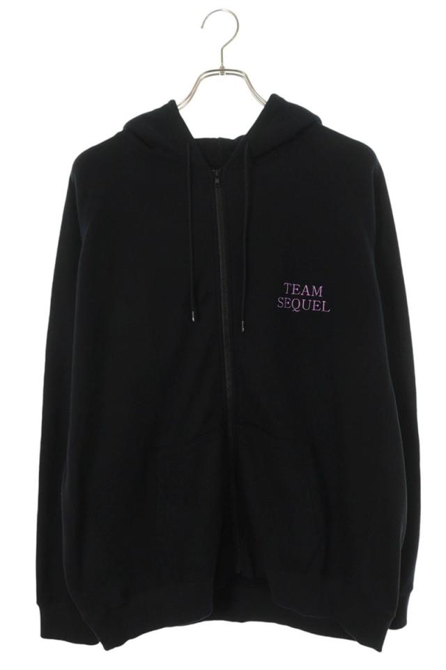 シークエル サイズ:L ロゴ刺繍ジップパーカー 中古 BS99
