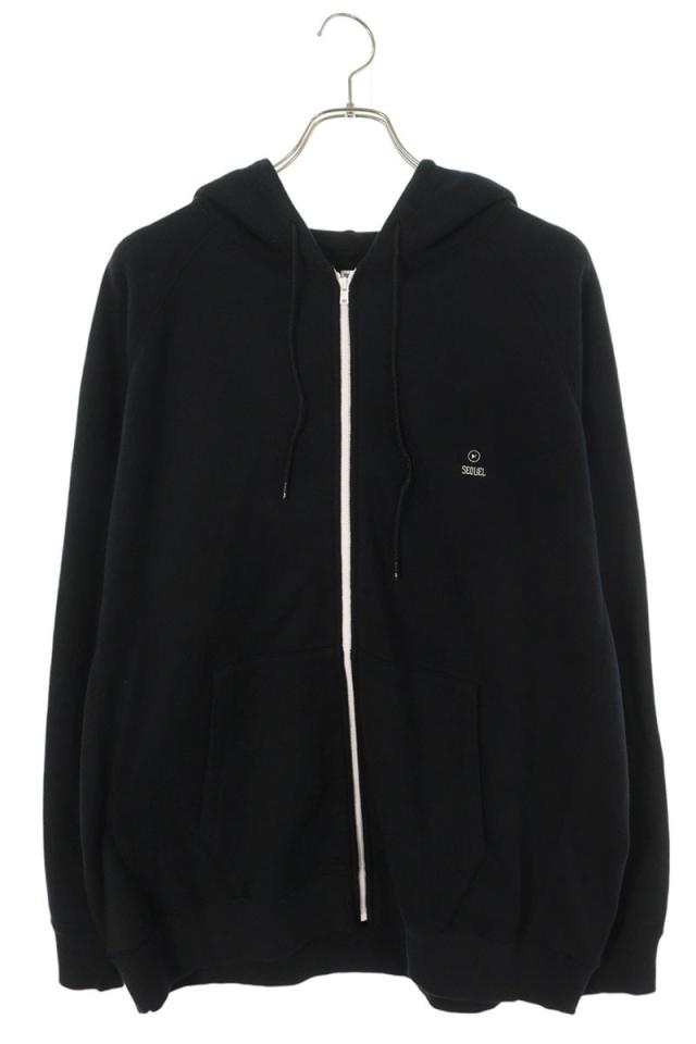 シークエル サイズ:L ロゴ刺繍ジップパーカー 中古 BS99