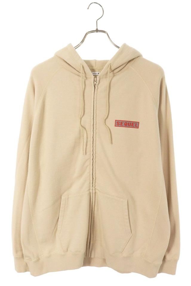 シークエル サイズ:L ロゴプリントジップパーカー 中古 BS99